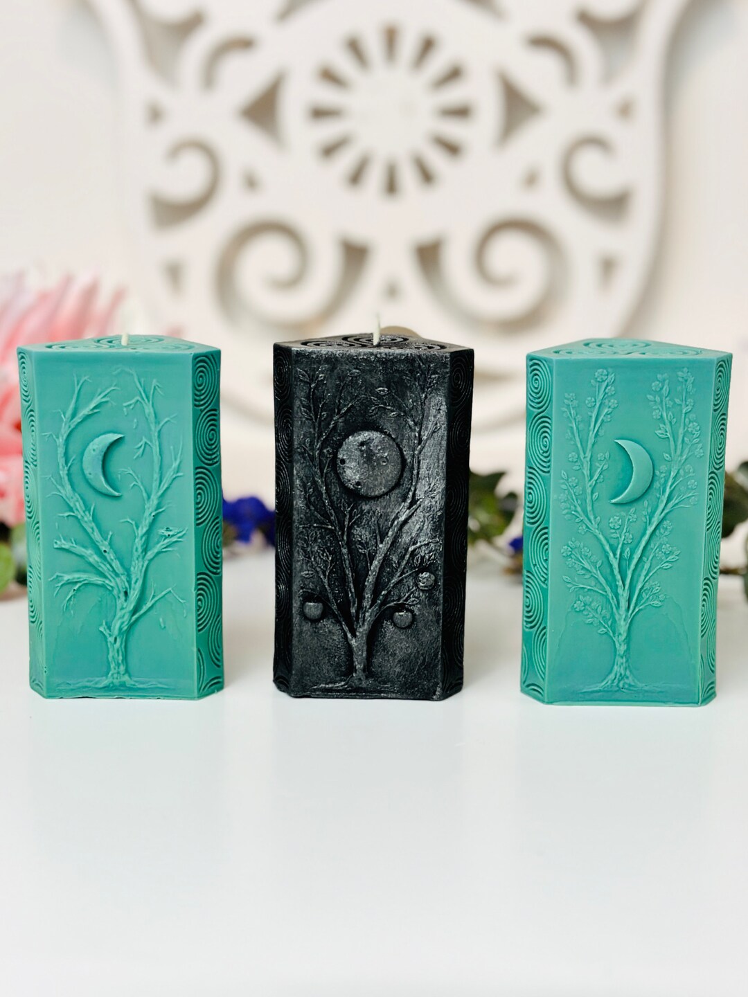 Moon Phase Candle Mold Silicone , Tree of Life Silicone Mold , Esoteric ...
