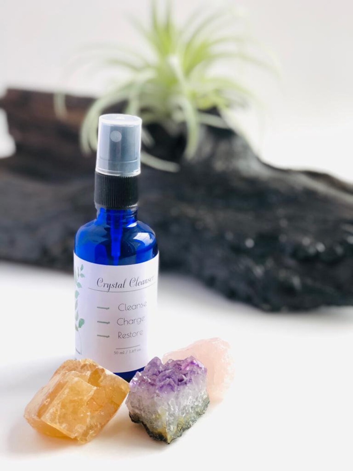 Crystal infused cleansing spray / Smudge spray / Sage spray | Etsy