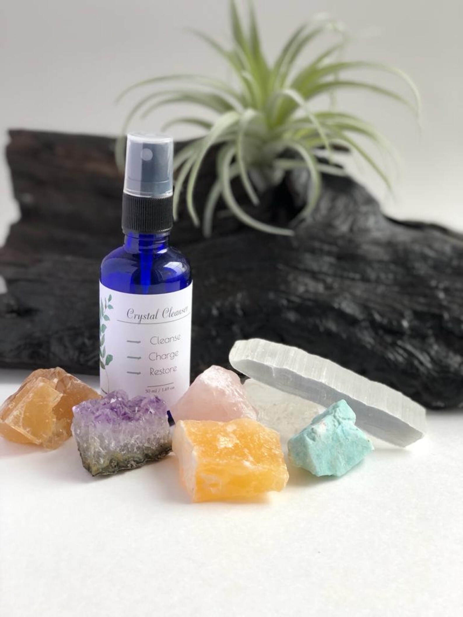 Crystal infused cleansing spray / Smudge spray / Sage spray | Etsy