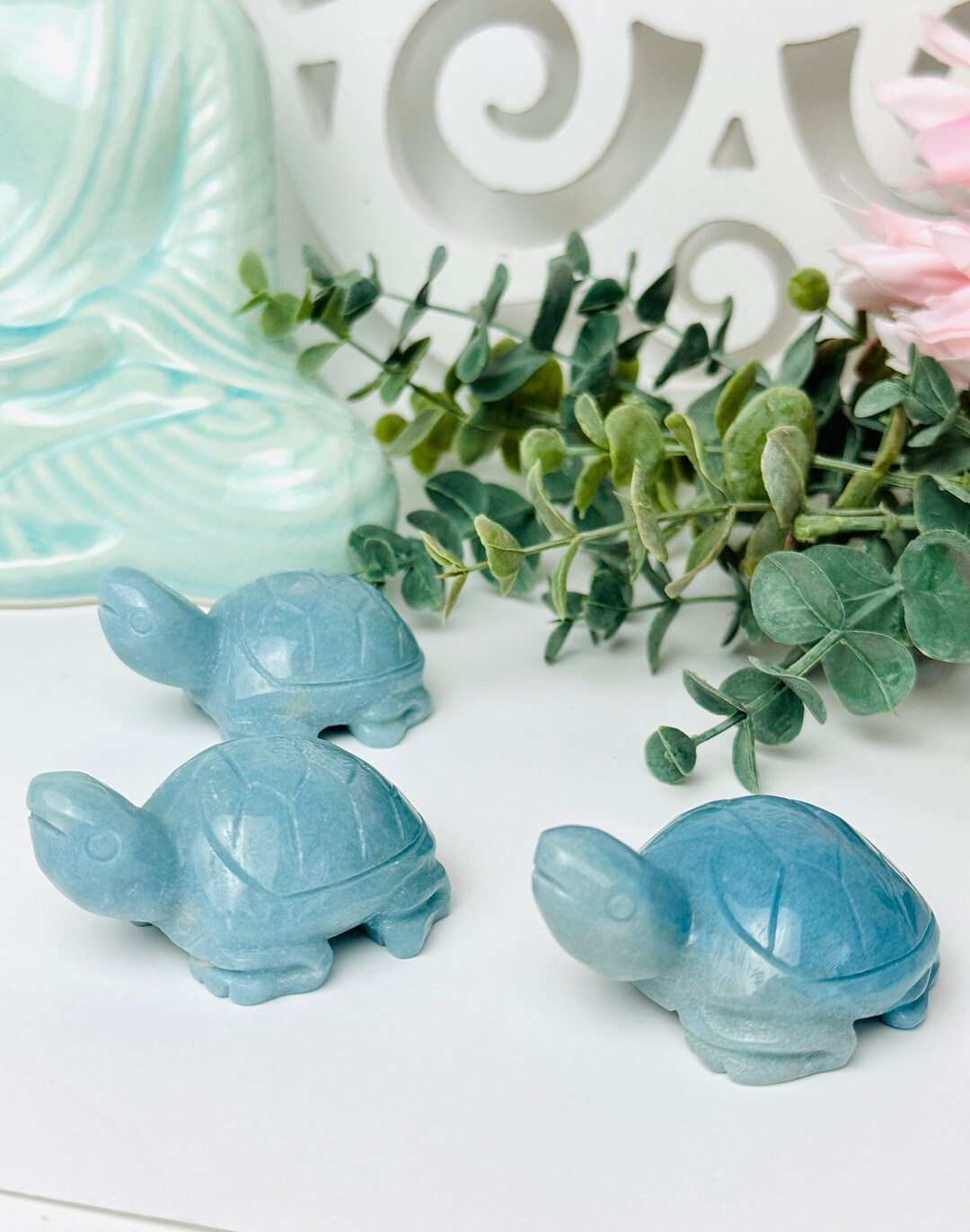 Trolleite Turtle Crystal Carving, Gemstone Decor, Mindfulness Gift ...