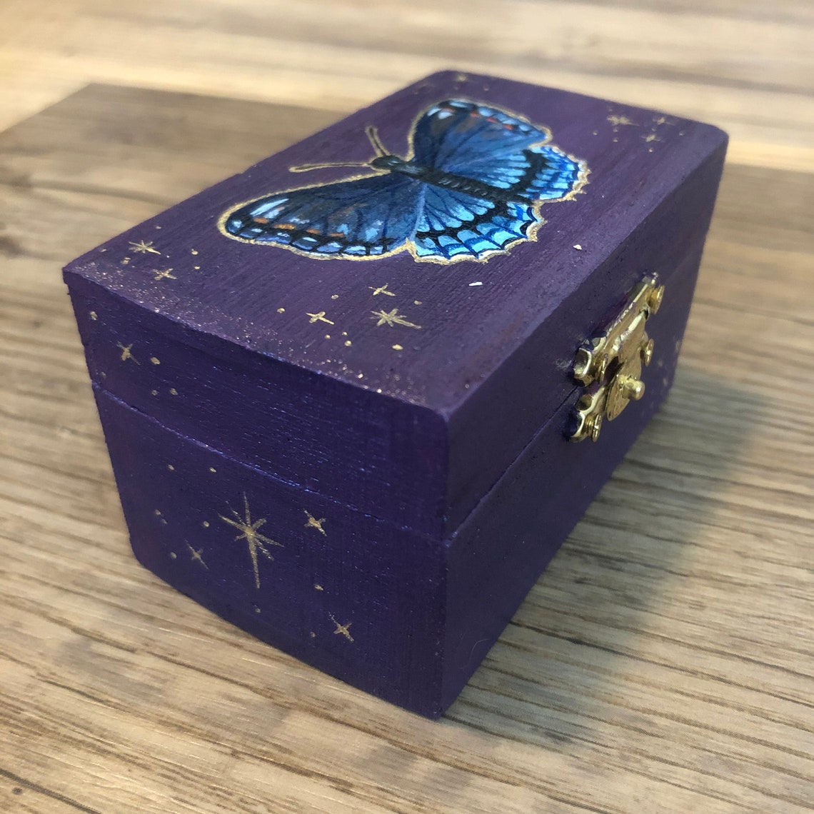Hand-painted Purple Butterfly Trinket Box - Etsy