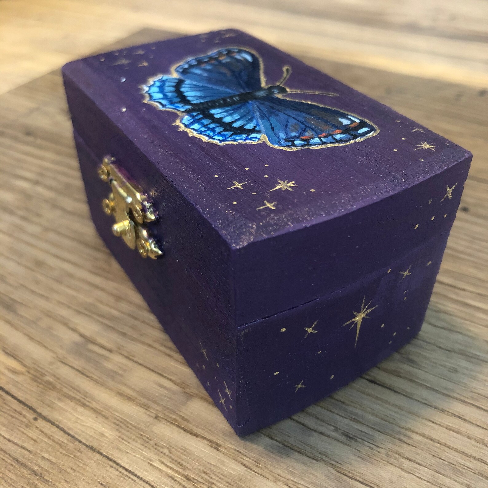 Hand-painted Purple Butterfly Trinket Box - Etsy