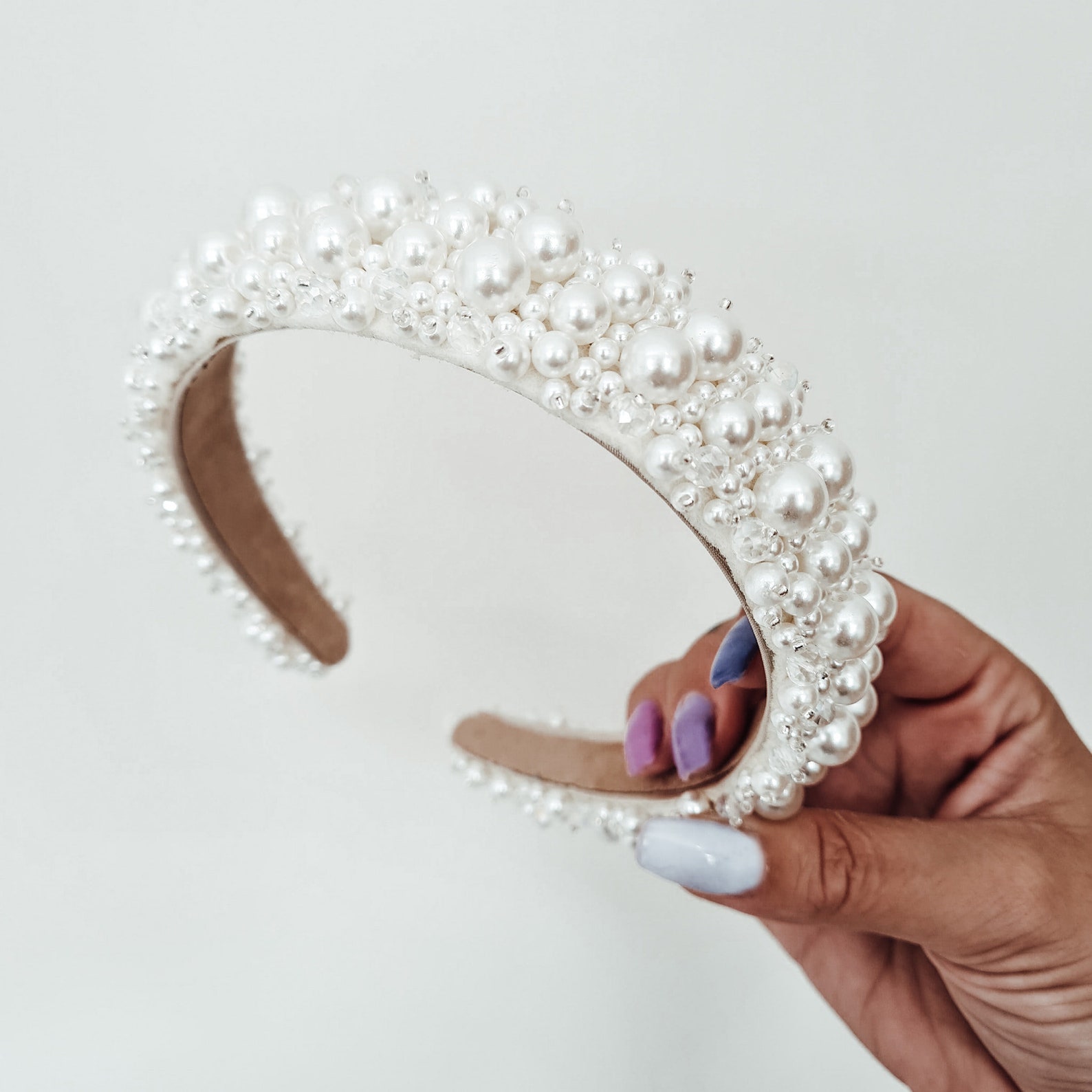 Bride Pearl Headband Bridal Crystal Hairband Wedding Hen Party - Etsy