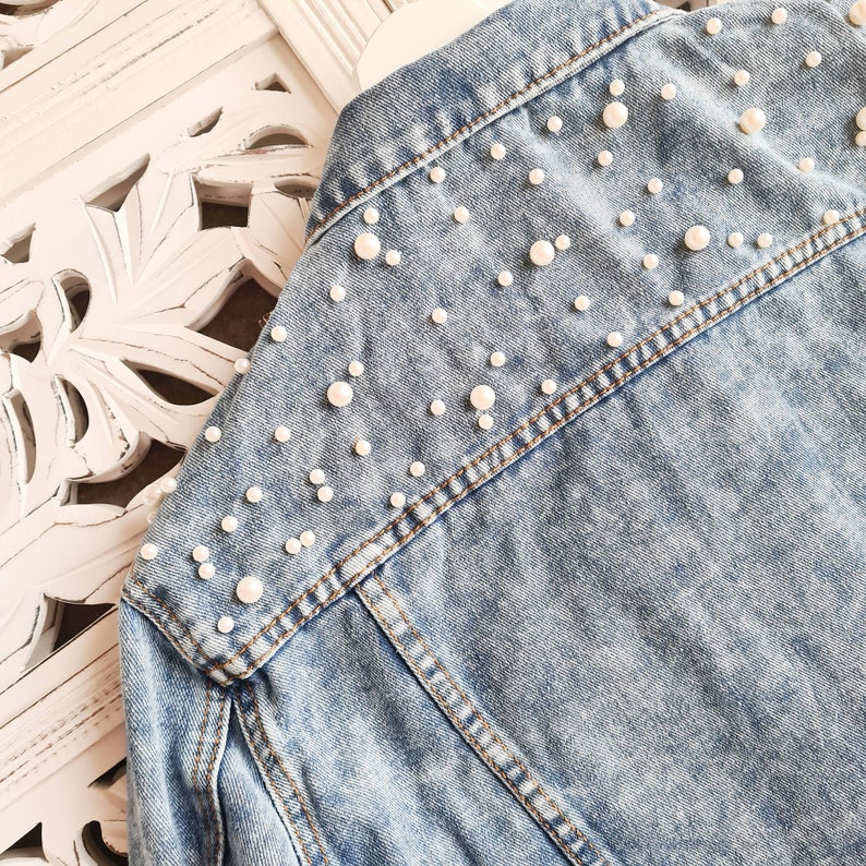 Pearl Bride Denim Jacket Custom Jacket Custom Denim Custom - Etsy