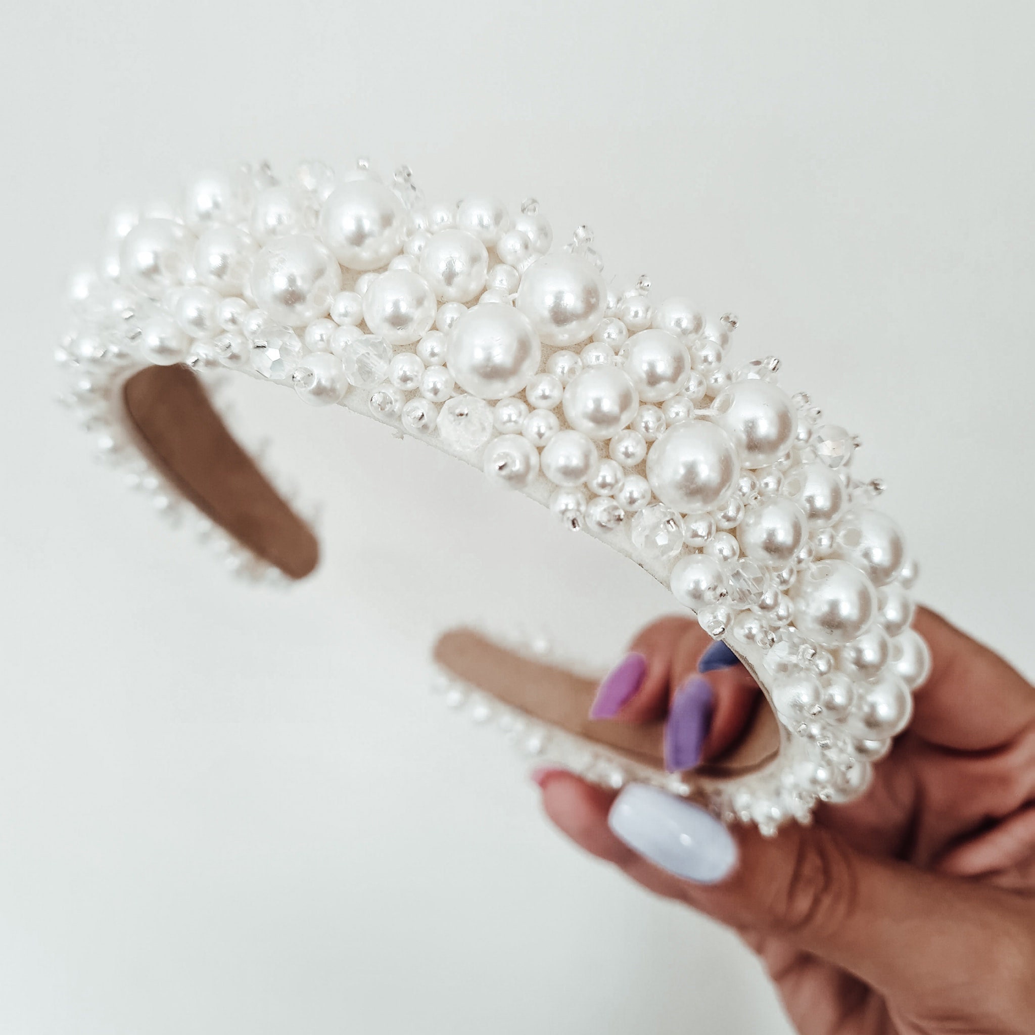 Bride Pearl Headband Bridal Crystal Hairband Wedding Hen Party - Etsy