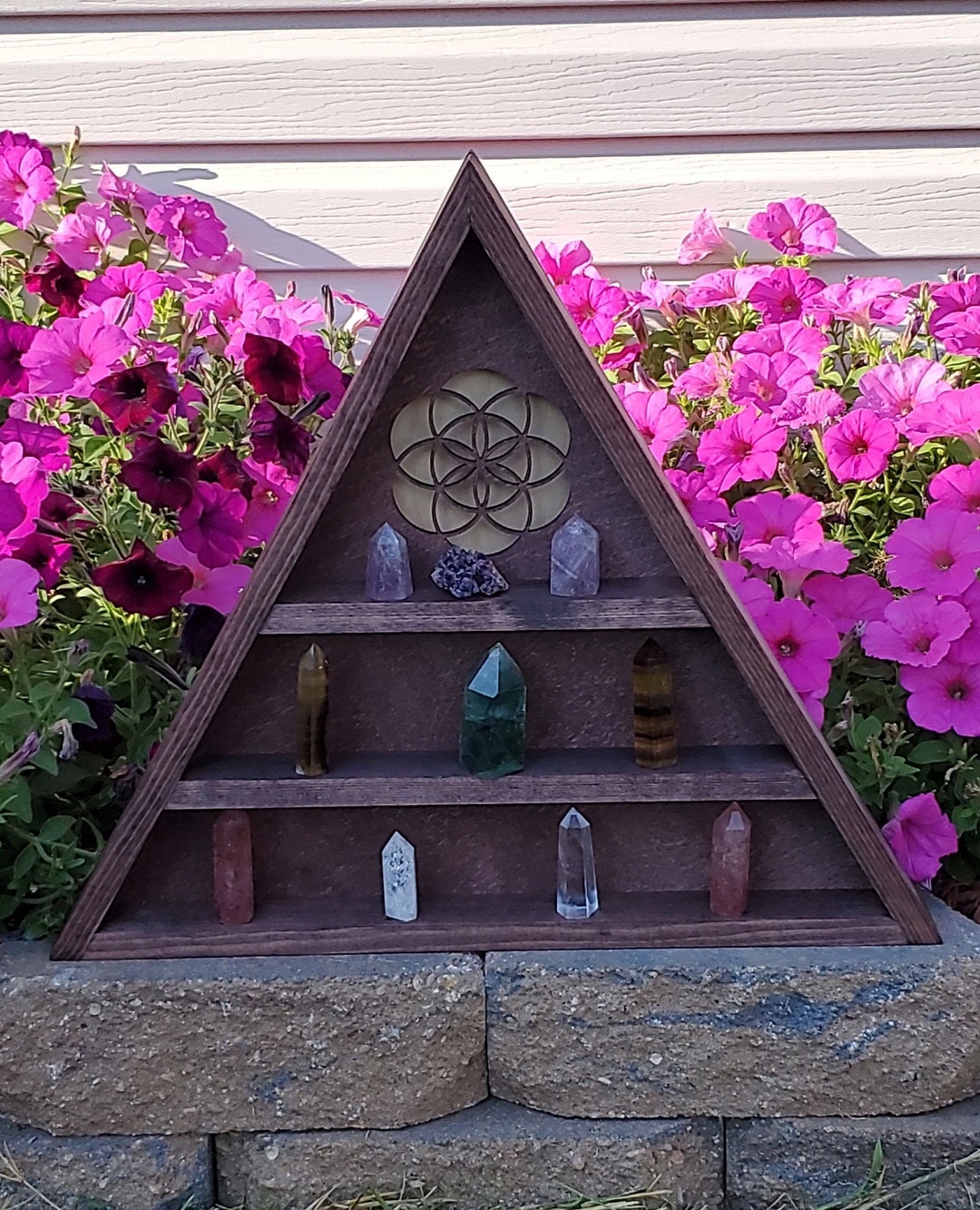 Lighted Seed of Life Triangle Display Shelf - Etsy