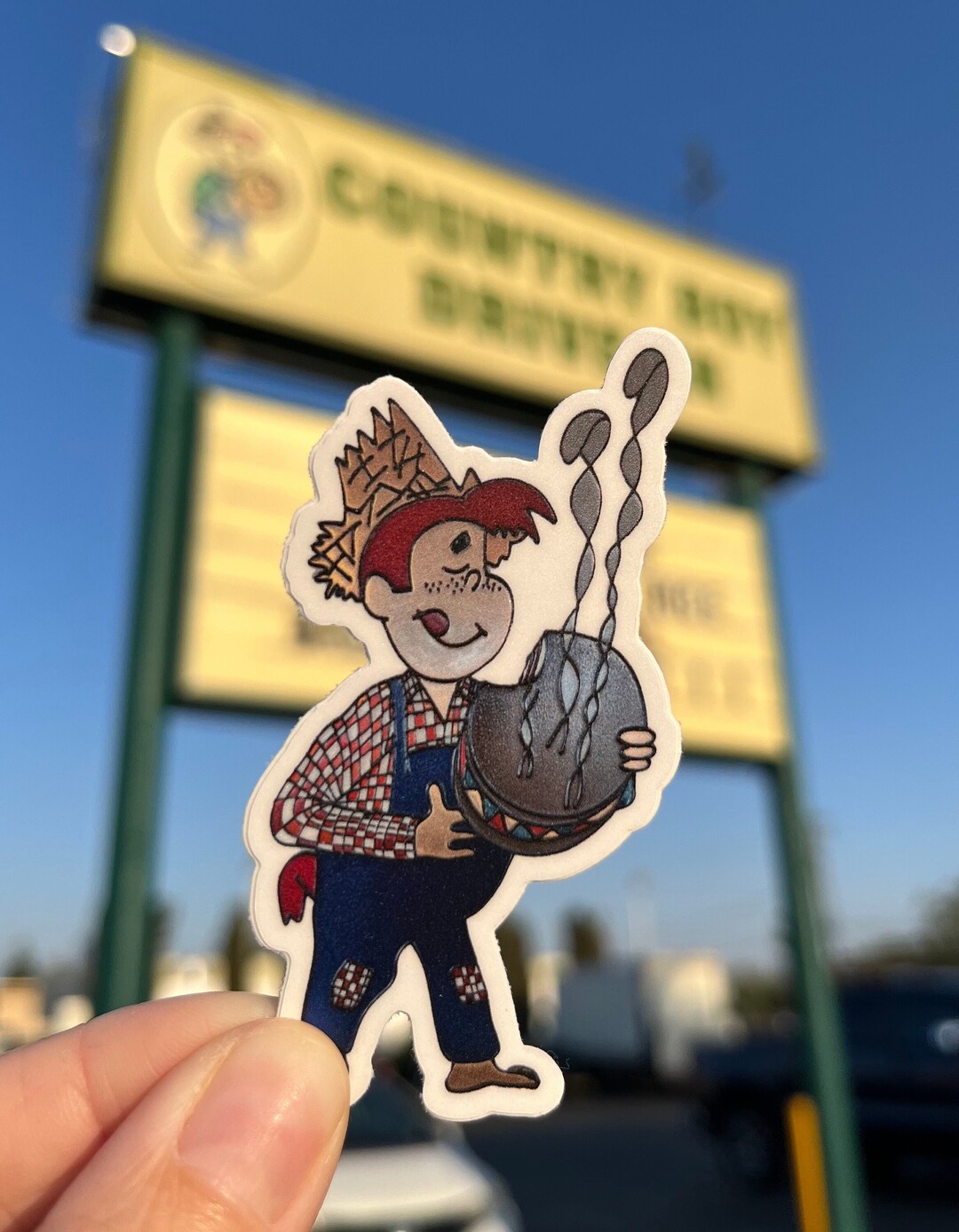 Country Boy Stained Glass Sticker - Etsy