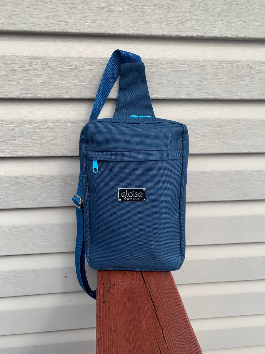 Blue Canvas Sling-adventure Sling Bag-canvas Sling-blue Sling Purse ...