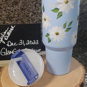 New Stanley 40oz Quencher OG Cornflower With Hand Painted Daisies - Etsy