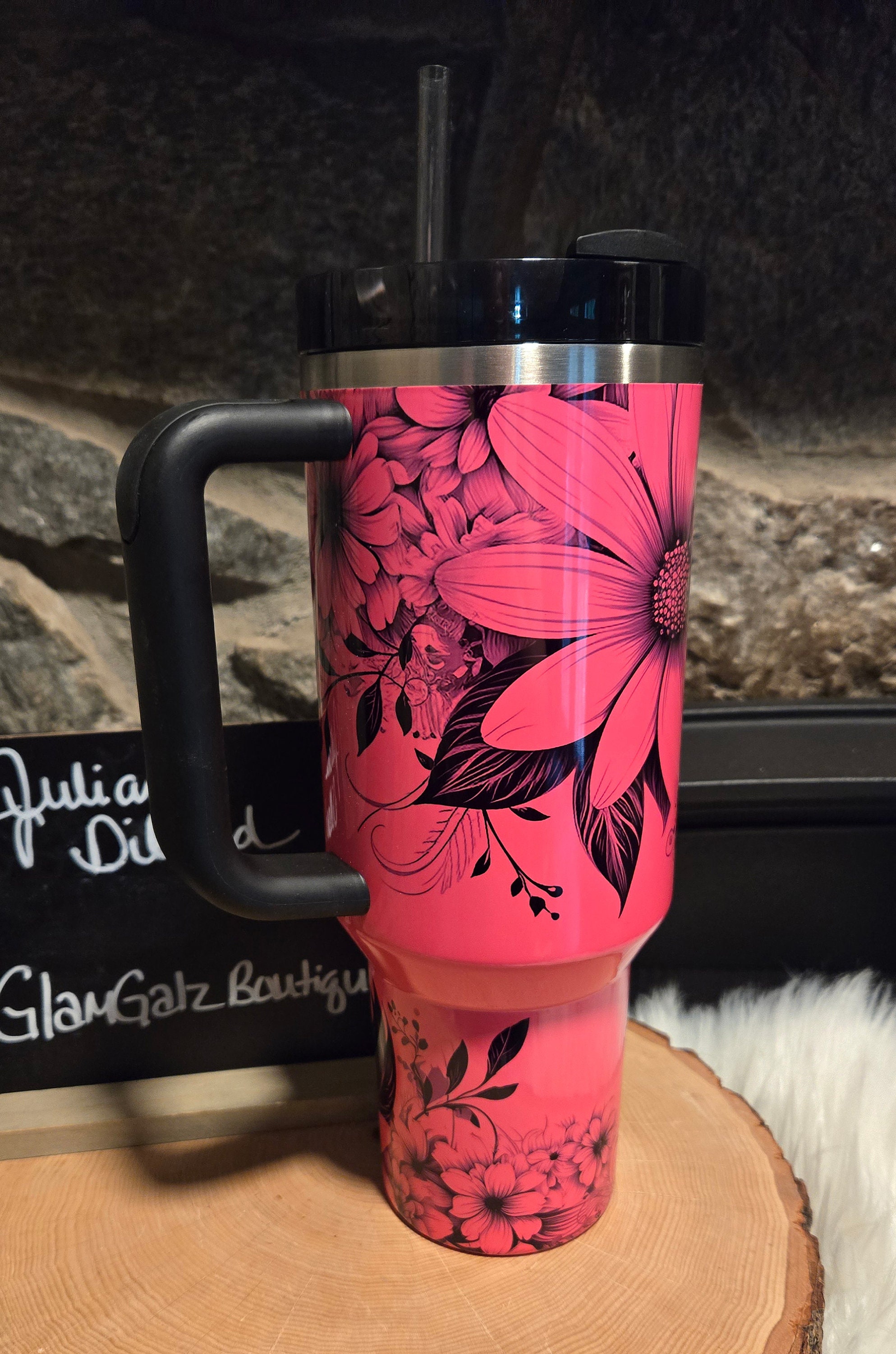 New Stanley 40oz Electric Pink Stainless Steel Quencher Sublimated With ...