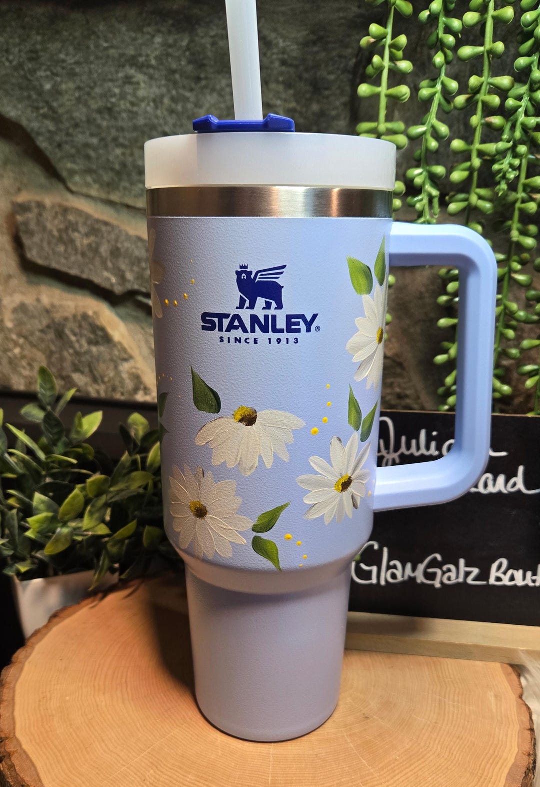 New Stanley 40oz Quencher OG Cornflower With Hand Painted Daisies - Etsy