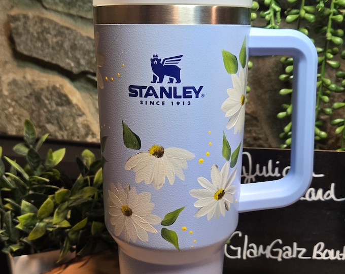 New Stanley 40oz Quencher OG Cornflower With Hand Painted Daisies - Etsy