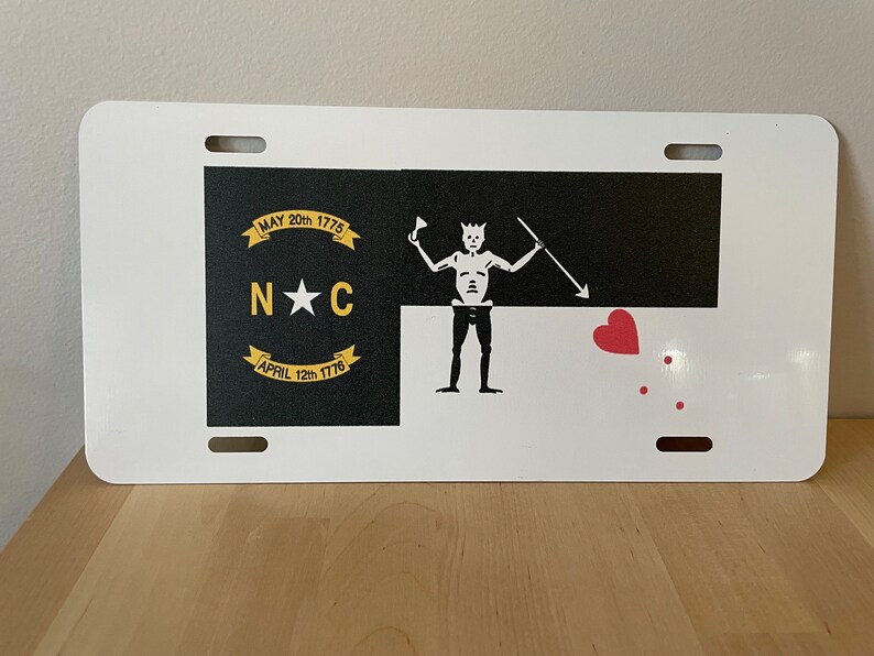 Blackbeard North Carolina Flag License Platedefect - Etsy