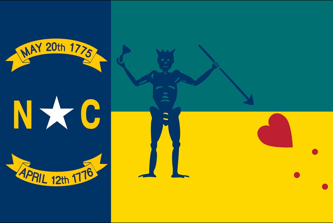 UNCW Blackbeard NC Flag Sticker - Etsy