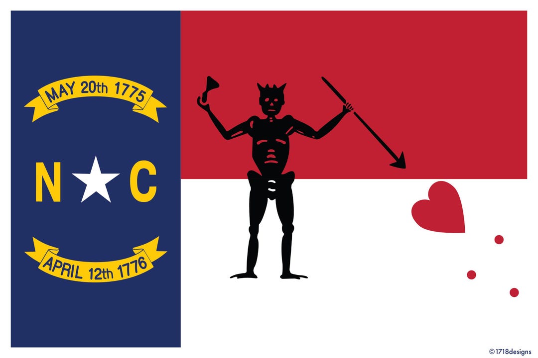 Nc/blackbeard Flag Sticker - Etsy