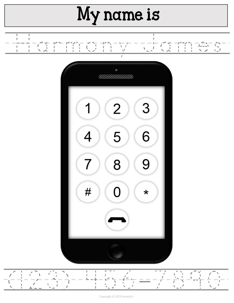 Name Tracing Worksheet. Custom Learn to Write Name Learn Phone Number ...