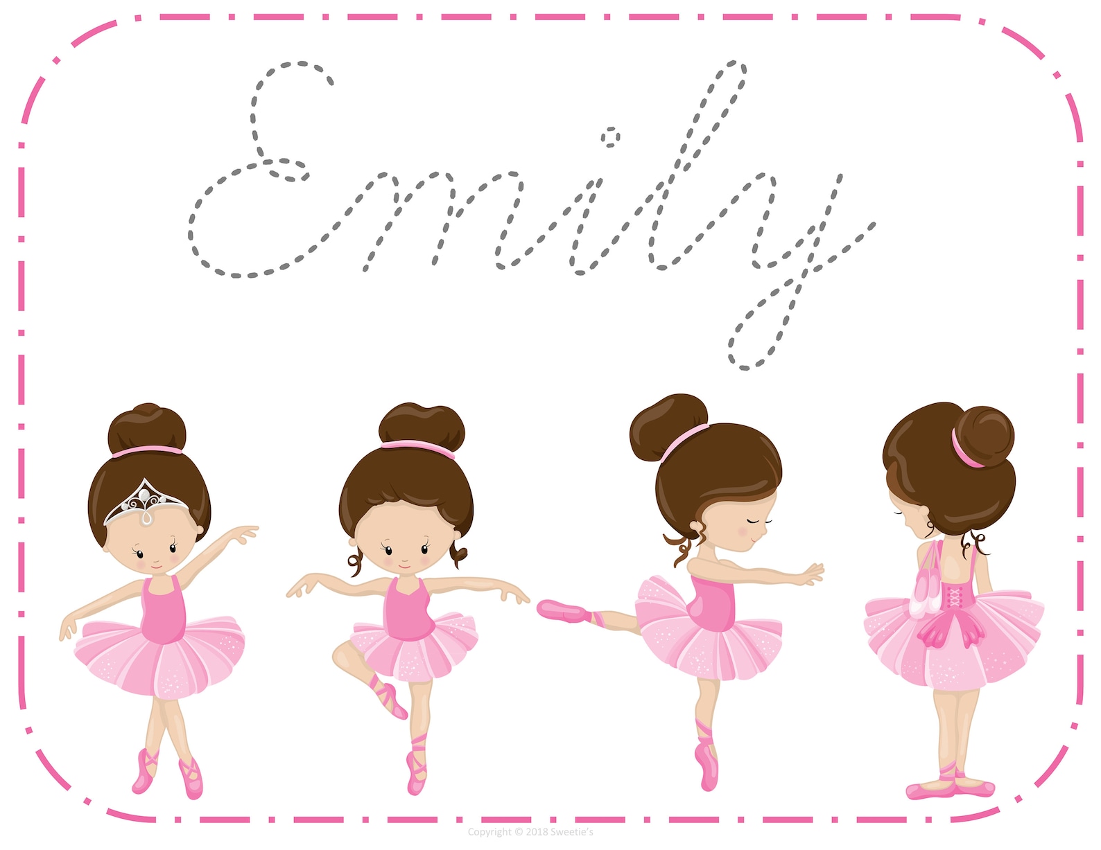 Custom Name Tracing Practice. Ballerina Ballet Custom Name Worksheet ...