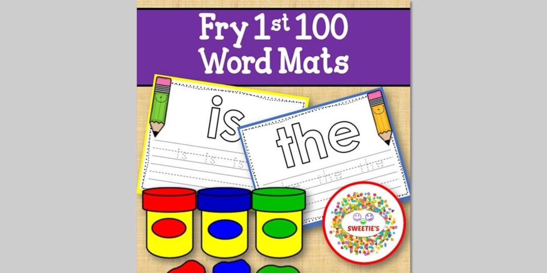 Fry's 1st 100 Sight Words Activity Mats: Kindergarten Worksheets ...
