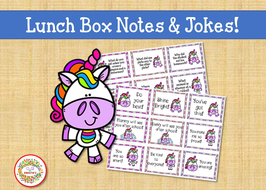 Printable Lunch Box Notes, Lunch Box Cards, Kids Lunchbox Jokes ...