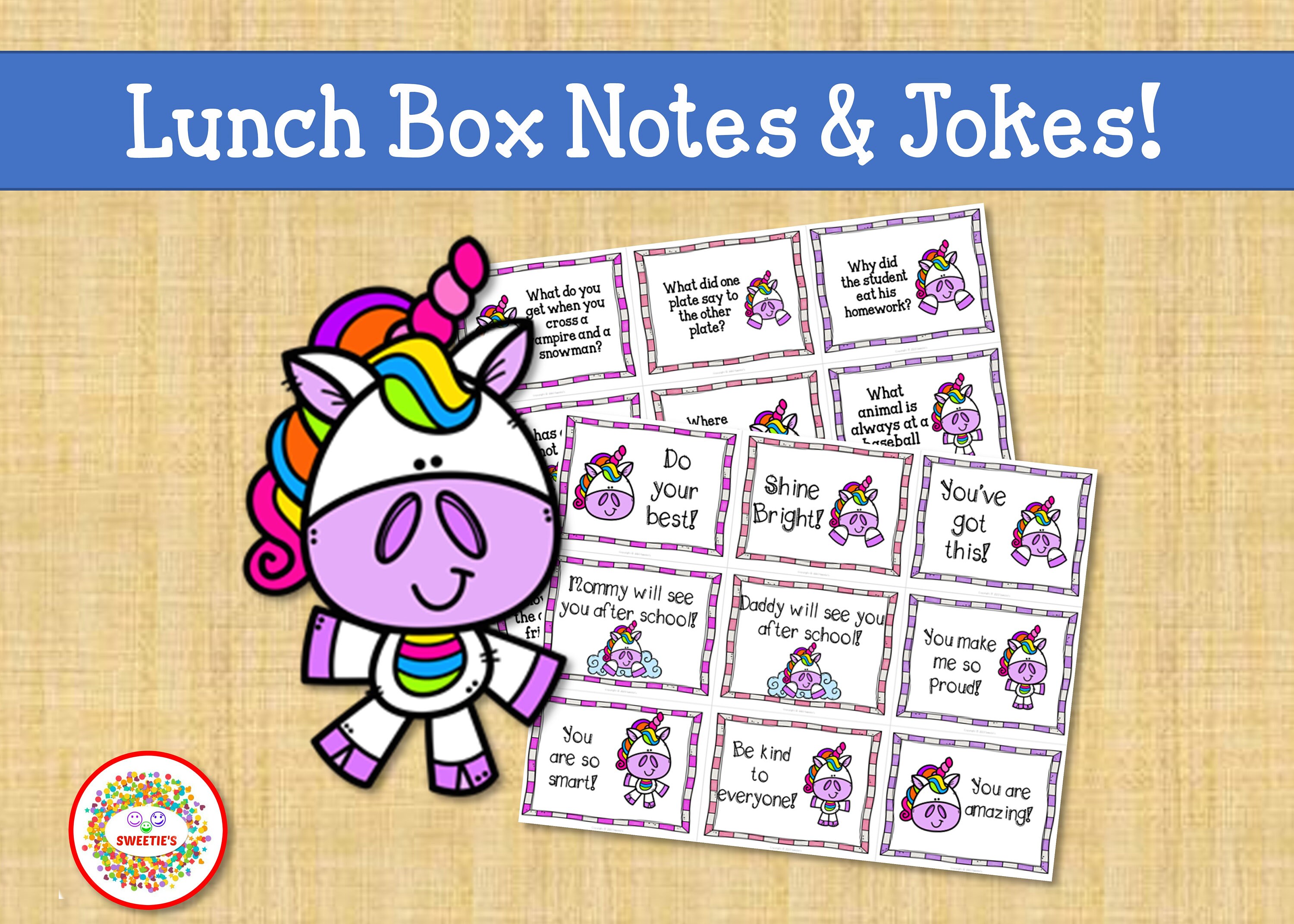 Printable Lunch Box Notes, Lunch Box Cards, Kids Lunchbox Jokes ...