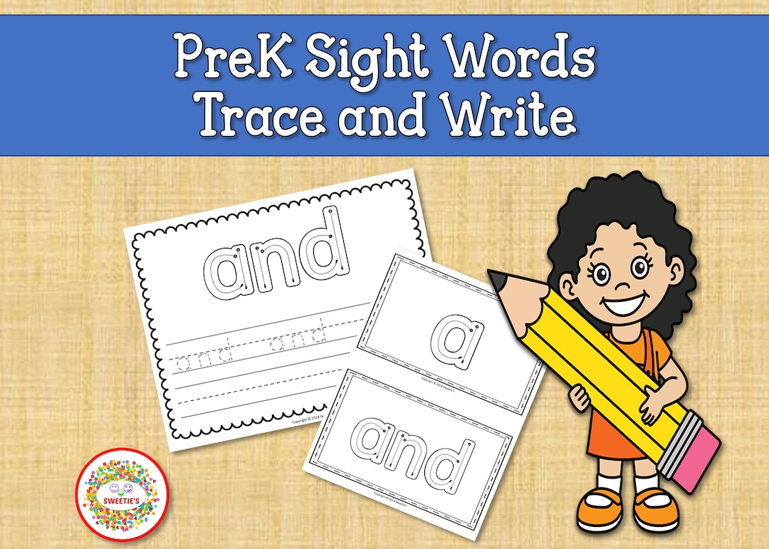 Pre-k Dolch Sight Words Tracing Worksheets (PDF) - Etsy