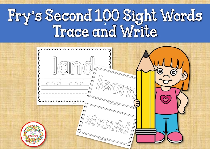 Sight Words Practice Worksheets Fry 2nd 100 Sight Words - Etsy