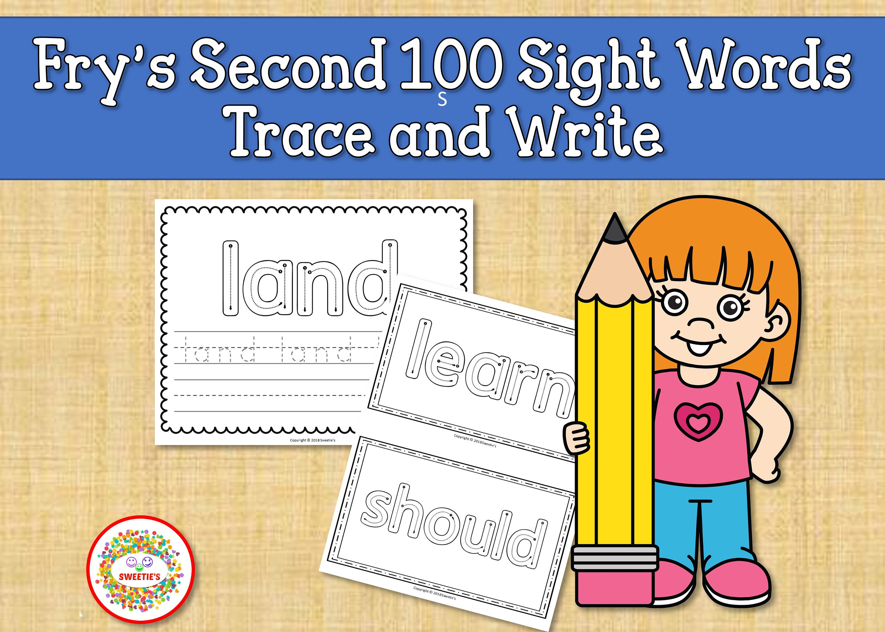Sight Words Practice Worksheets Fry 2nd 100 Sight Words | Etsy