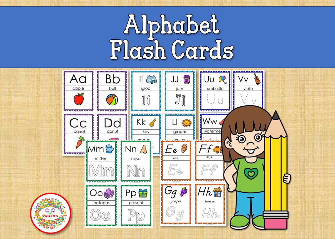 ABC Flash Cards, Alphabet Flash Cards, Alphabet Trace Cards, ABC Trace ...