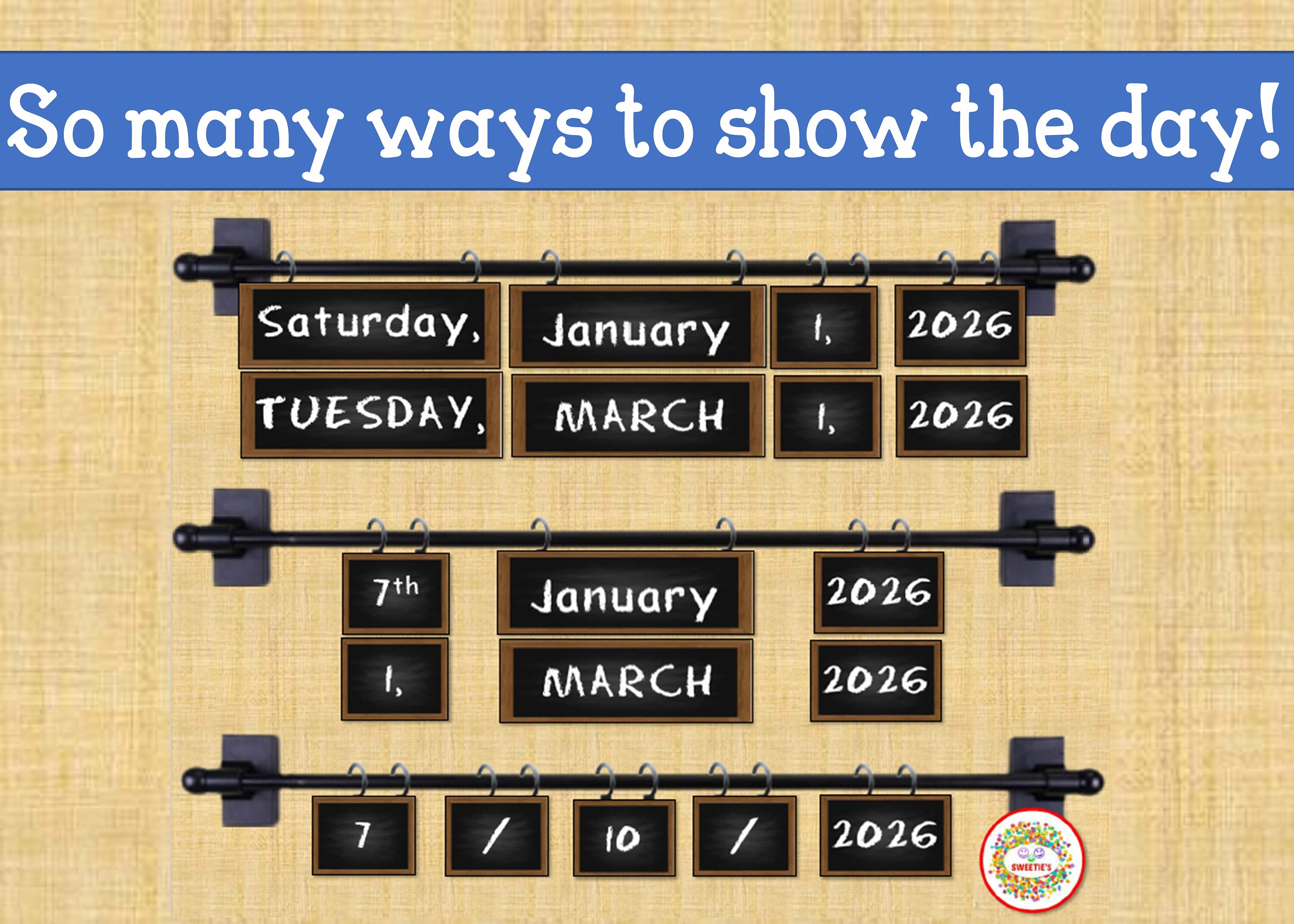 Classroom Calendar | Flip Calendar | Magnetic Curtain Rod Calendar ...