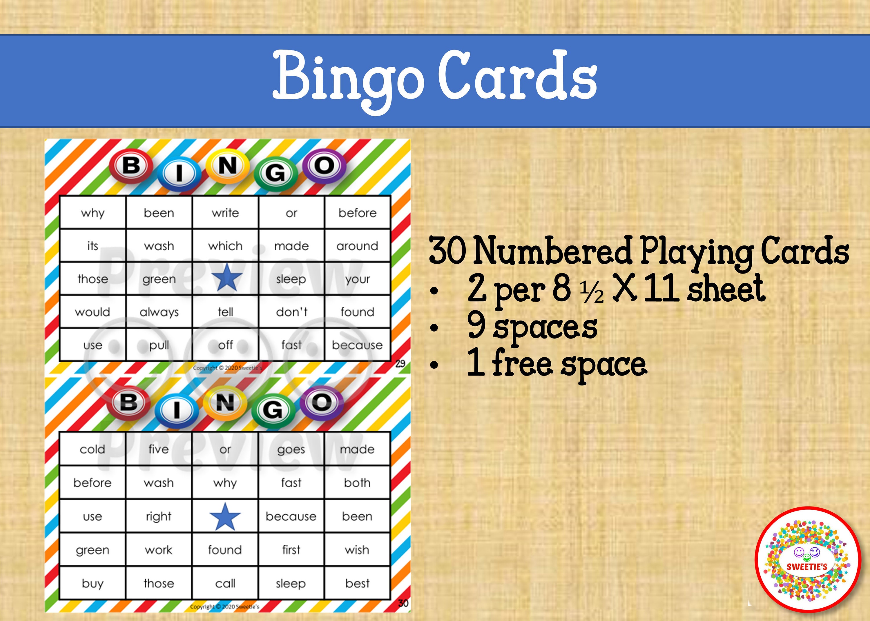 Sight Words Bingo Second Grade Sight Words Dolch | Etsy