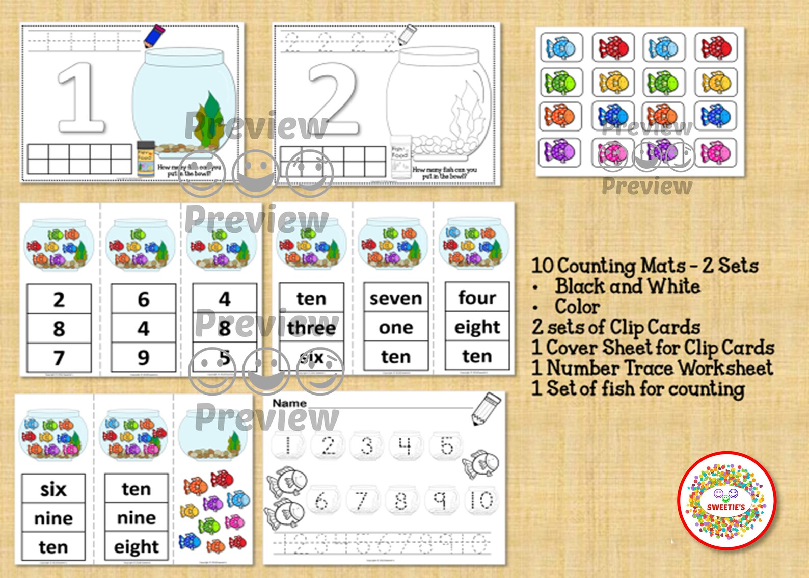 Numbers and Counting 1 to 10 Printable Activity. Preschool - Etsy