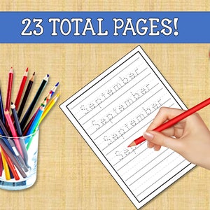 Tracing Worksheets, Days of the Week, Months of the Year, Printable ...