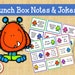 Printable Lunch Box Notes, Lunch Box Cards, Kids Lunchbox Jokes ...