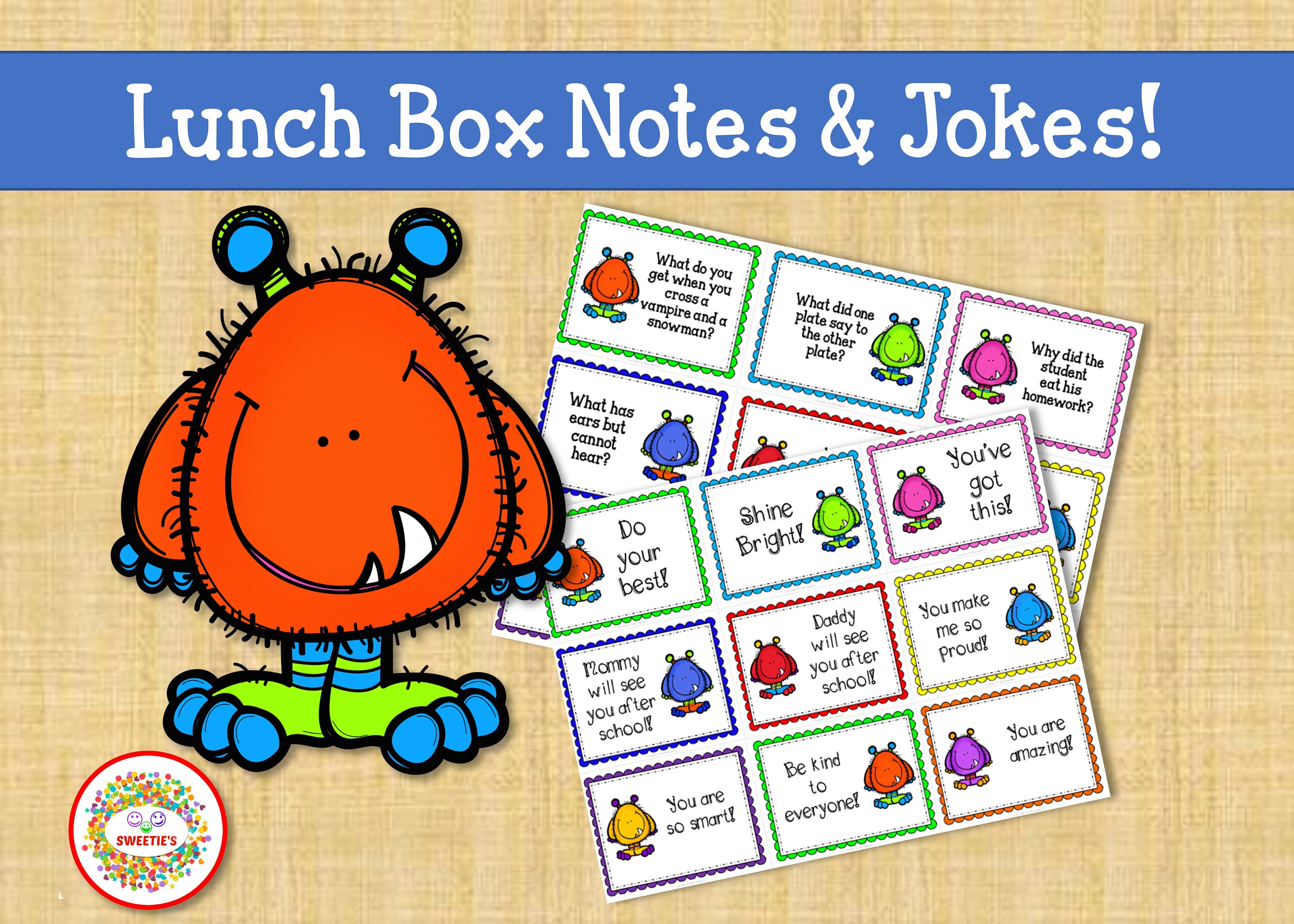 Printable Lunch Box Notes, Lunch Box Cards, Kids Lunchbox Jokes ...