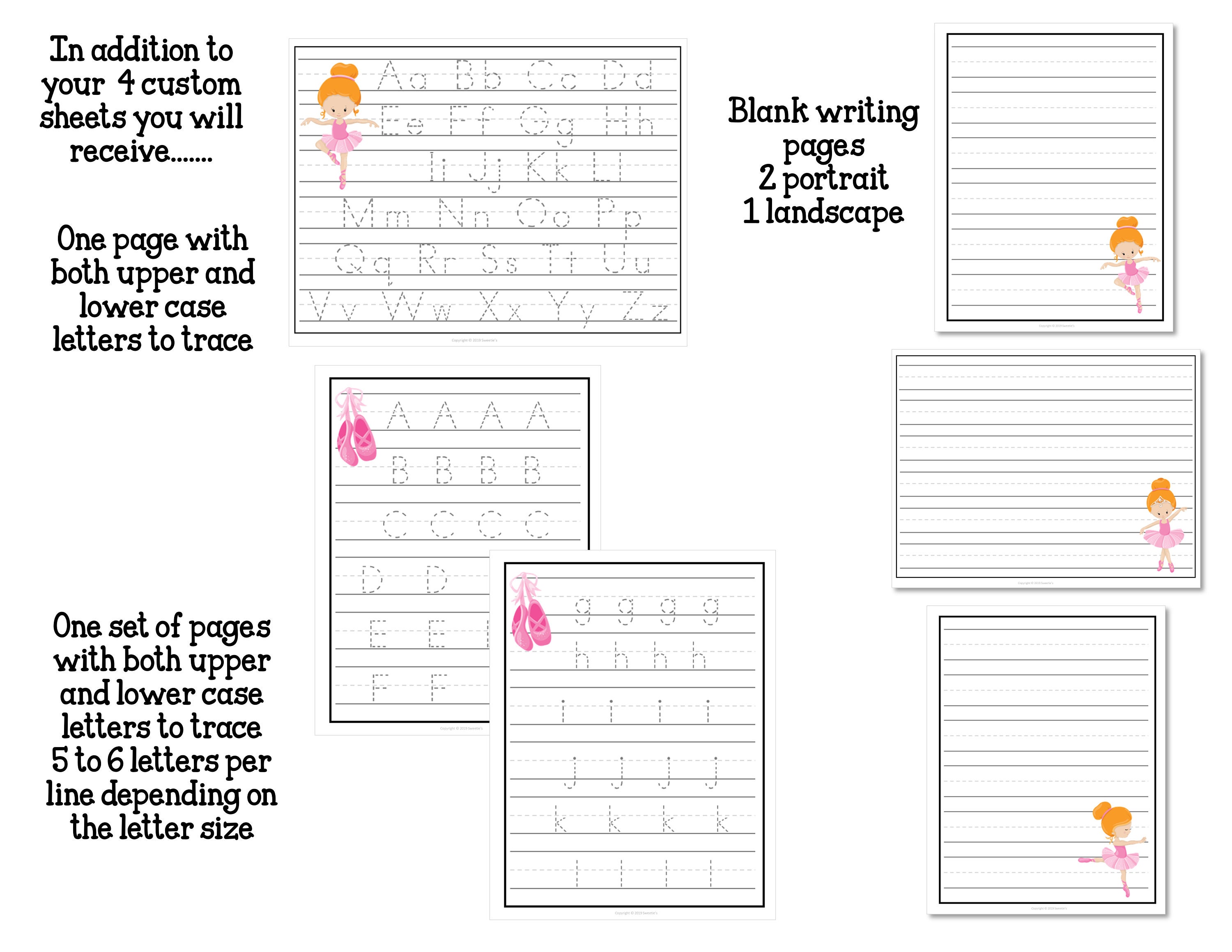 Custom Name Tracing Practice. Ballerina Ballet Custom Name Worksheet ...