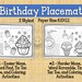 Birthday Placemat, Birthday Coloring Sheet, Birthday Party Printable ...
