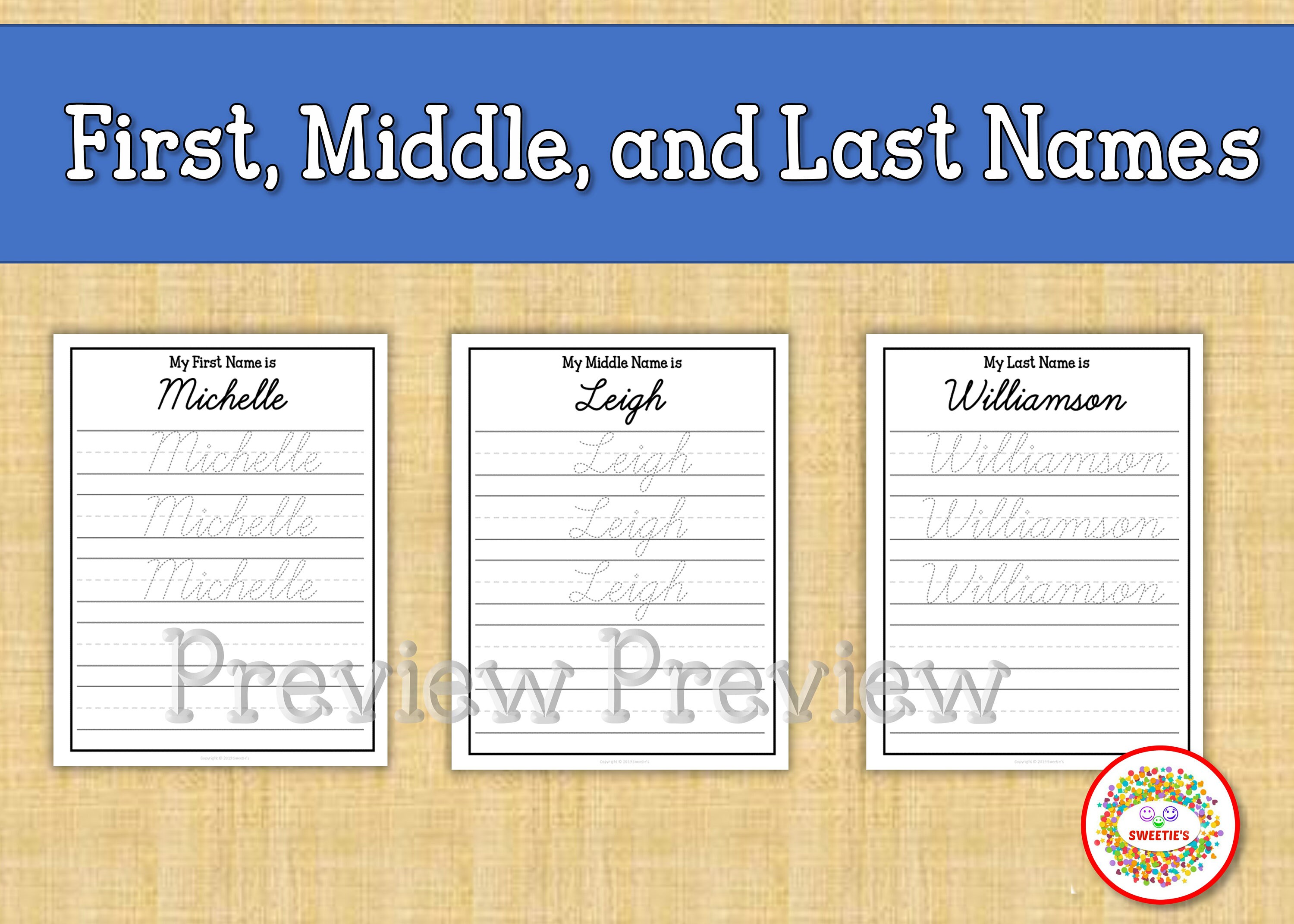 Cursive Name Tracing Worksheet: Personalized Learning (digital Download ...