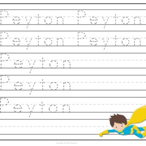 Custom Name Tracing Practice. Hero Superhero Super Hero Custom Name ...