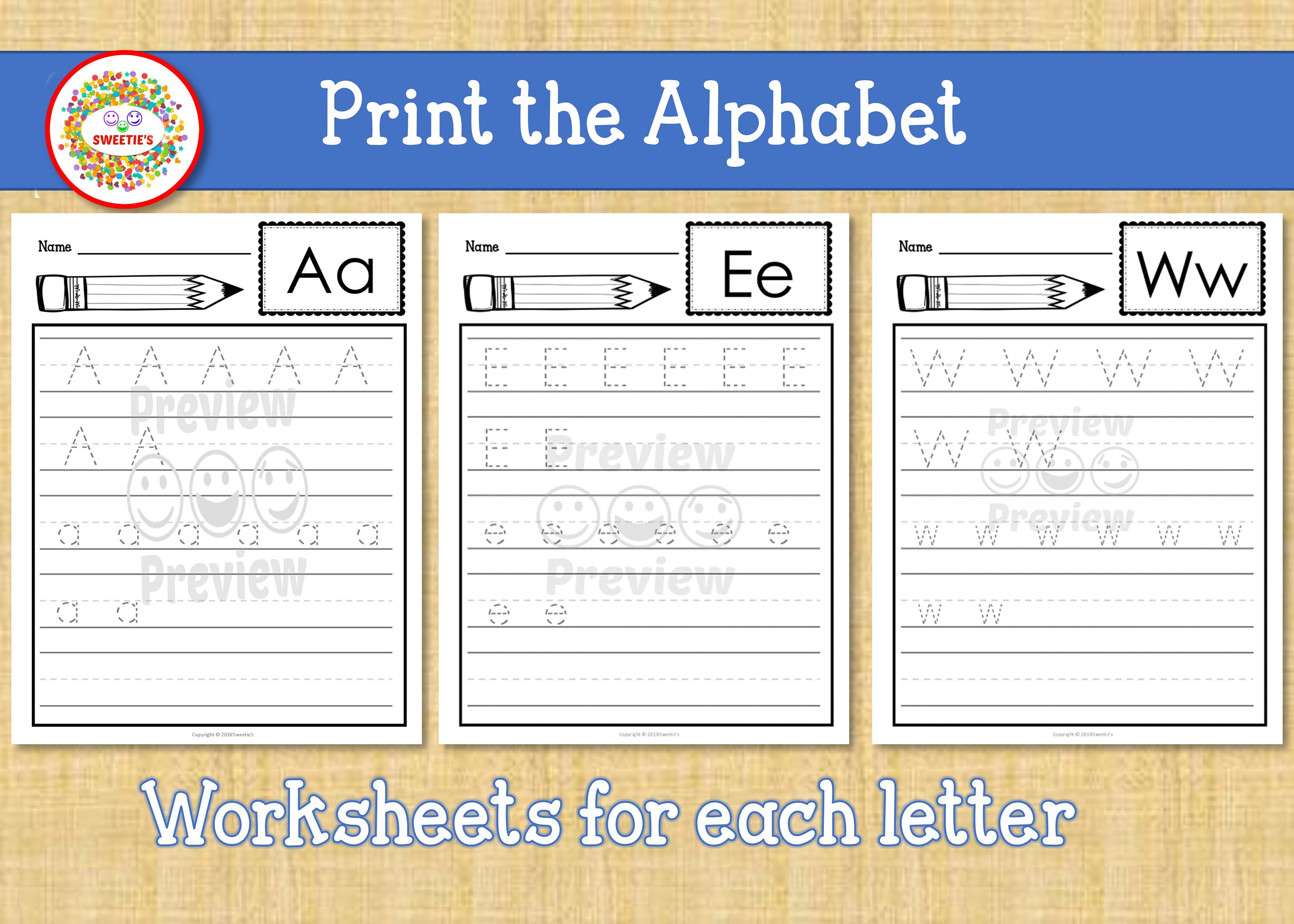 Print Handwriting Practice Worksheets, Alphabet Tracing, Learn to Print ...