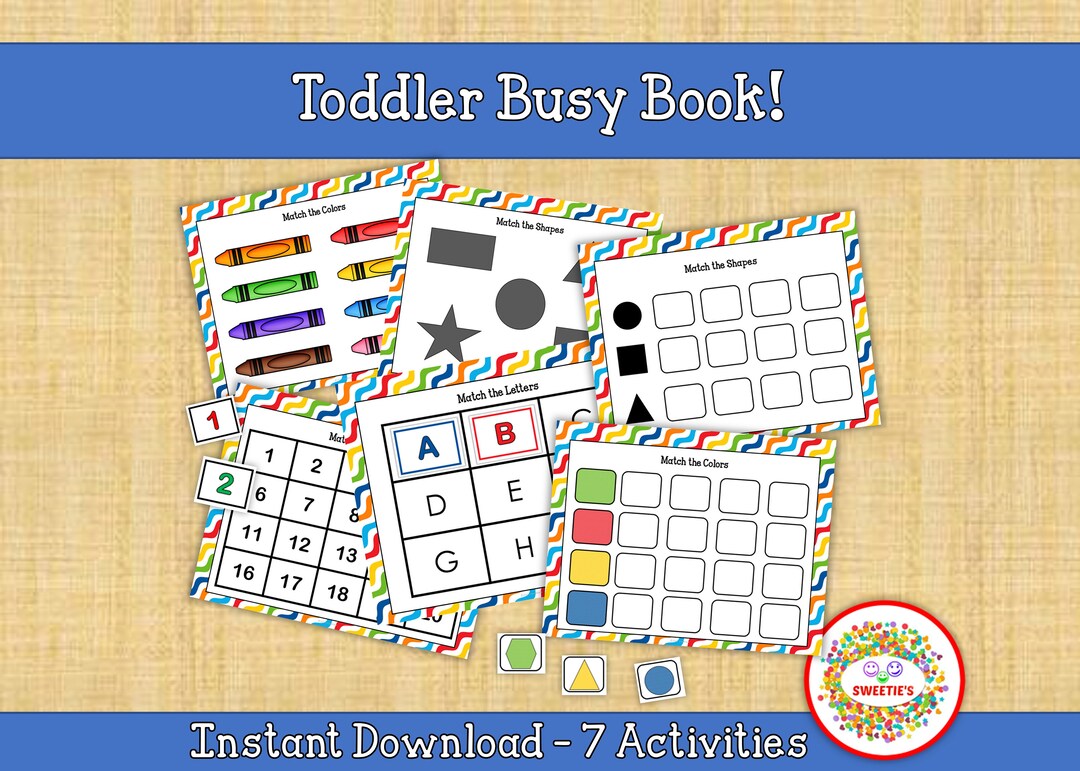Busy Book, Quiet Book, Preschool Binder Printable, File Folder Game ...