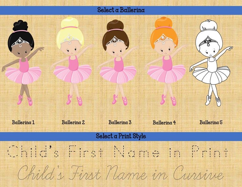 Custom Name Tracing Practice. Ballerina Ballet Custom Name Worksheet ...