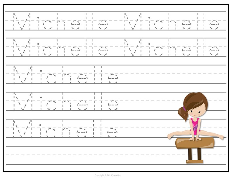 Name Tracing Handwriting Worksheet Personalized Name Writing - Etsy