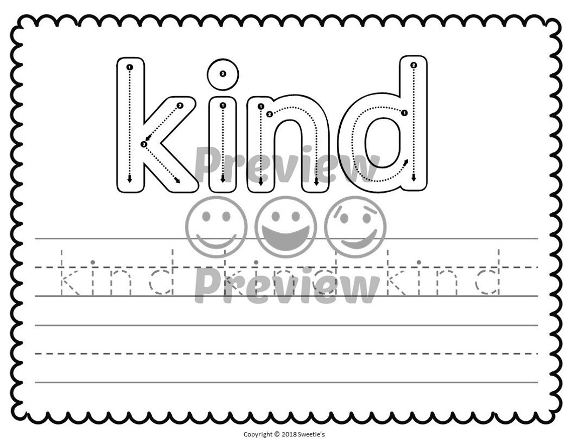 Third Grade Dolch Sight Words Worksheets: Trace & Write (printable) - Etsy