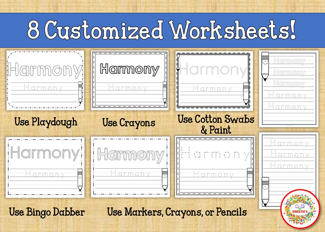 Name Tracing Worksheet Learn to Write Custom Name Worksheet Practice ...