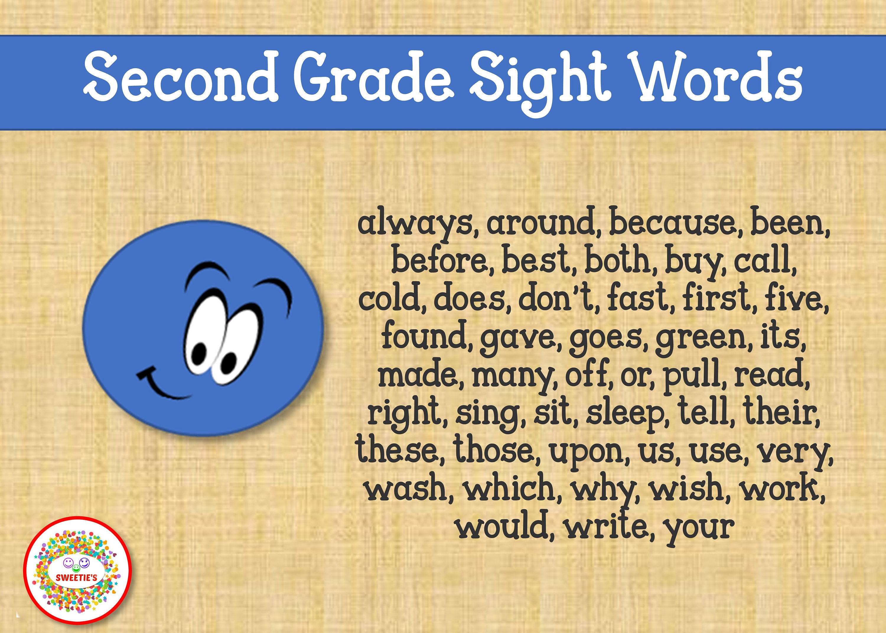 Sight Words Bingo Second Grade Sight Words Dolch | Etsy