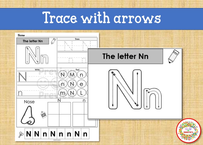 Alphabet Practice Worksheets, ABC Worksheets, Preschool Activity ...