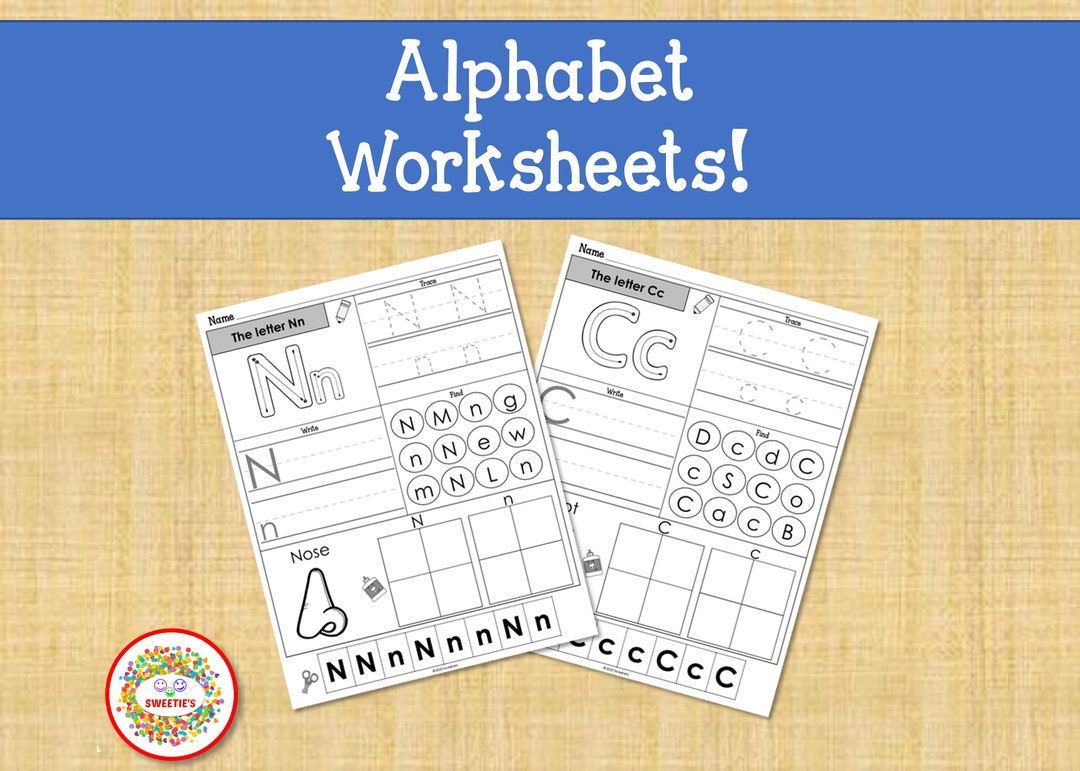 Alphabet Practice Worksheets, ABC Worksheets, Preschool Activity ...