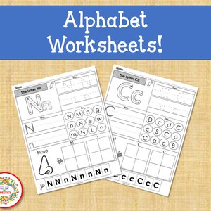 Alphabet Practice Worksheets, ABC Worksheets, Preschool Activity ...