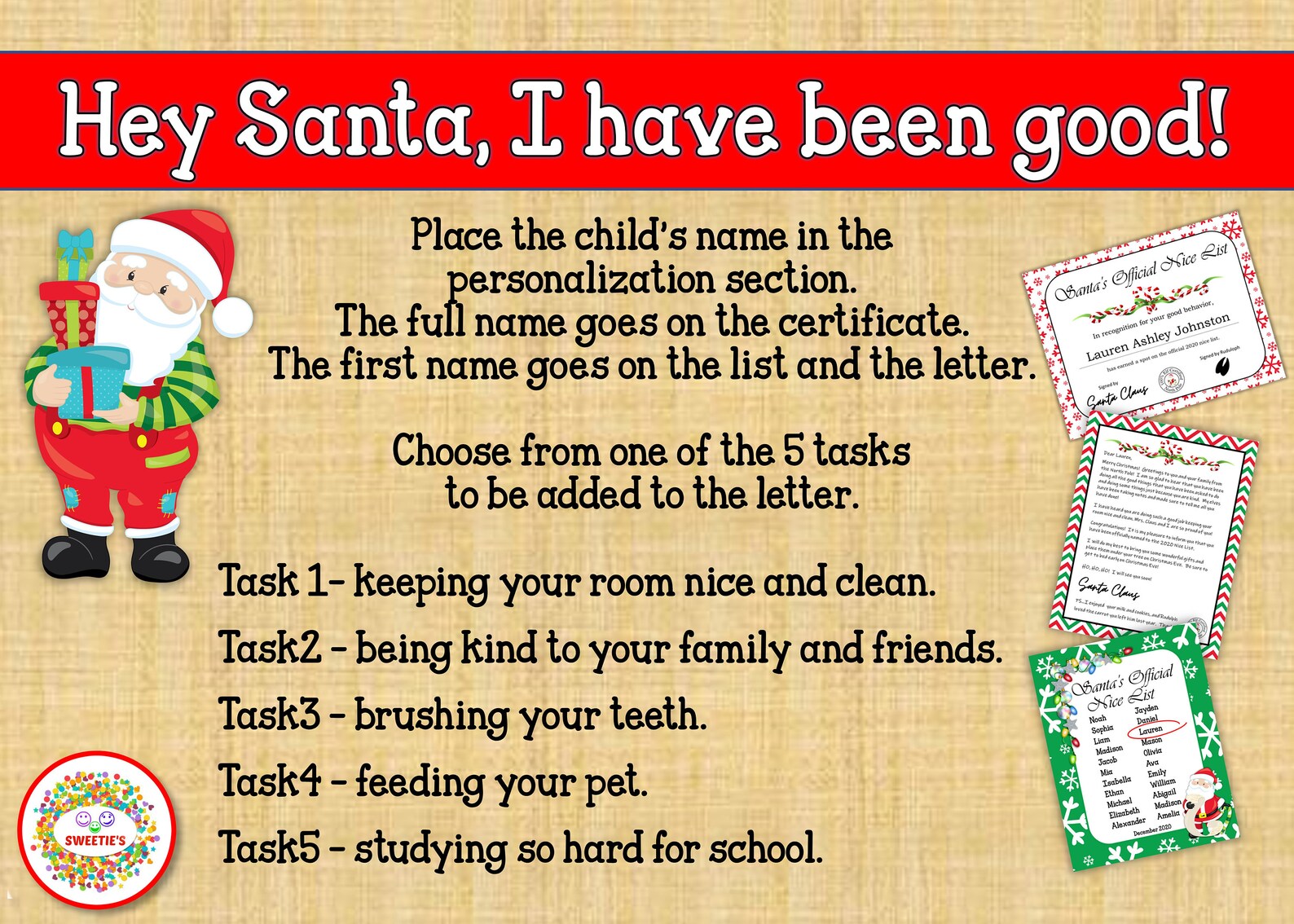 Santa's Nice List Certificate, Personalized Nice List, Personalized ...