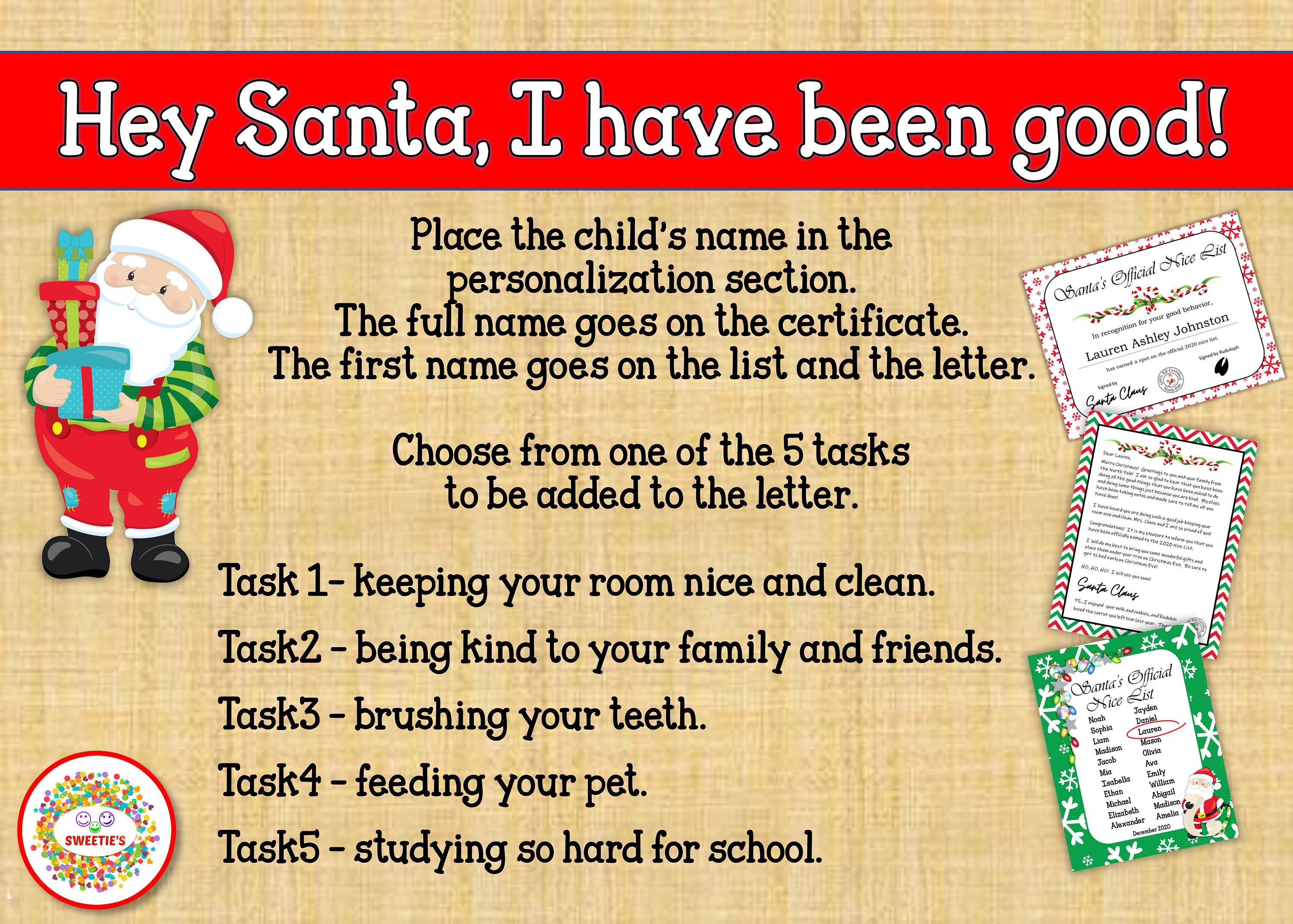 Santa's Nice List Certificate, Personalized Nice List, Personalized ...